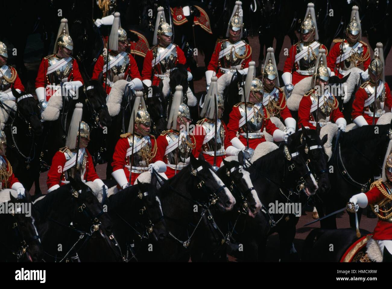 The Royal Guards in formation during the Trooping the Colour (official ...