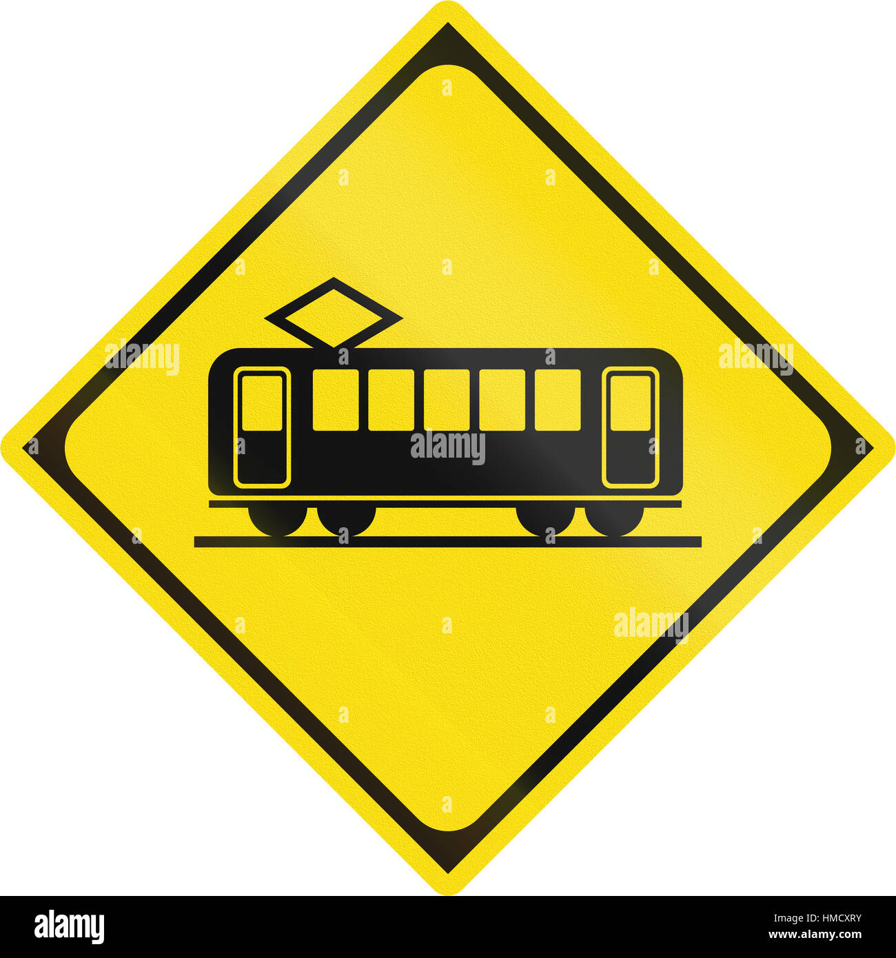 Japanese road warning sign - Crossing Train Stock Photo - Alamy