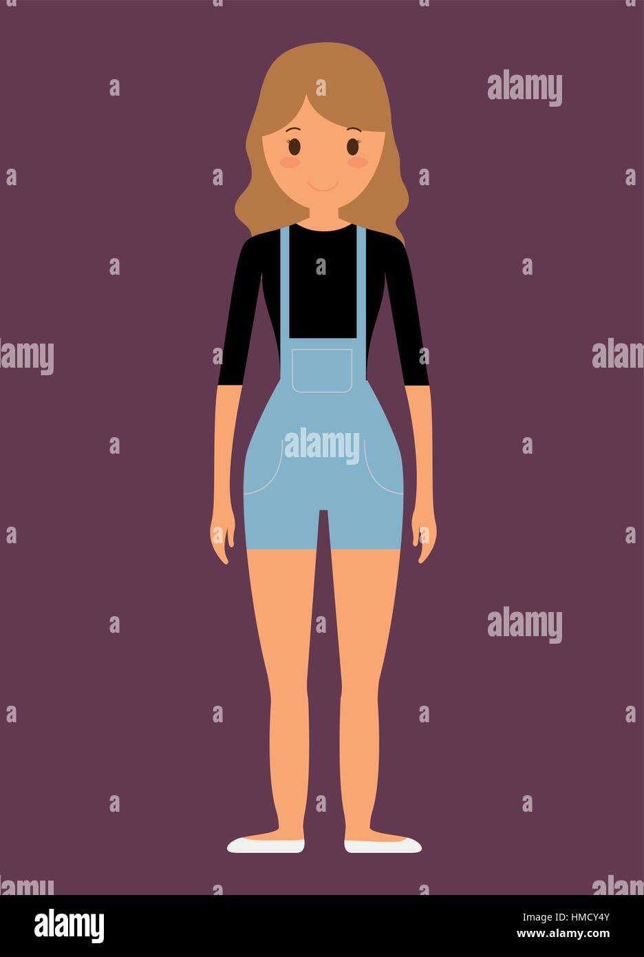full body young woman over colored background icon image vector ...
