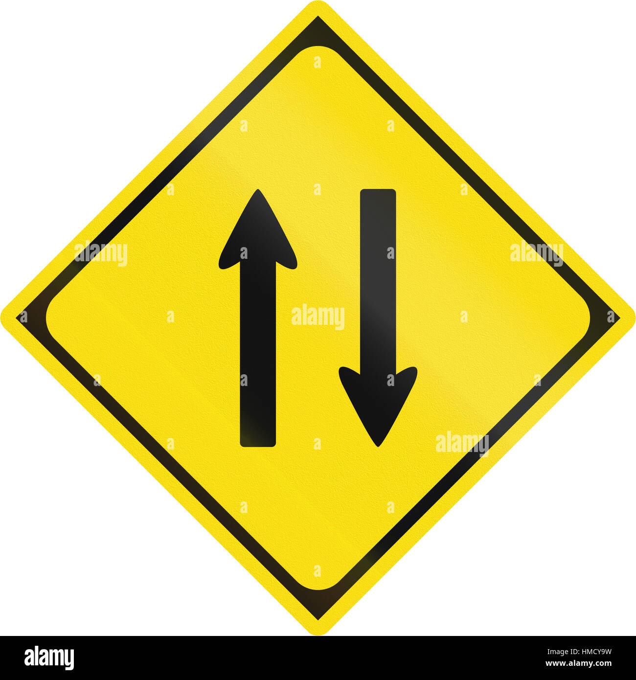 Japanese warning road sign - Two-way traffic Stock Photo - Alamy