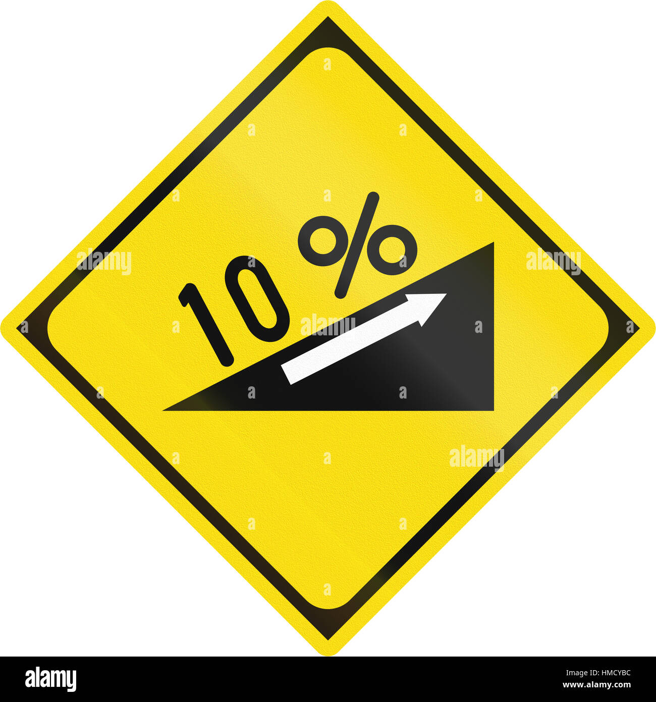 Japanese warning road sign - Steep ascent Stock Photo - Alamy