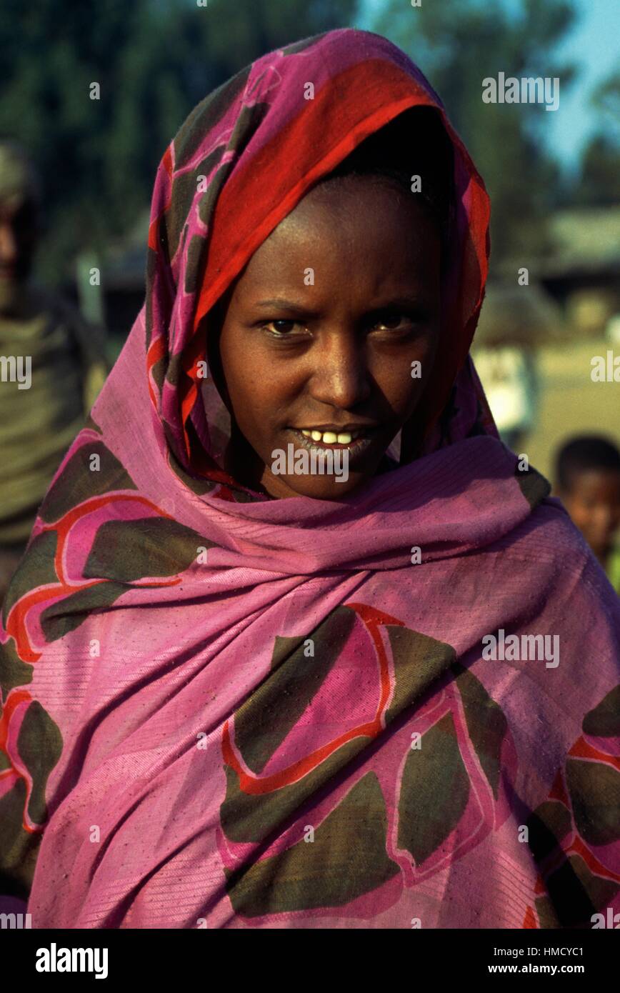 Girl in traditional dress, Addis Zemen, Ethiopia Stock Photo - Alamy