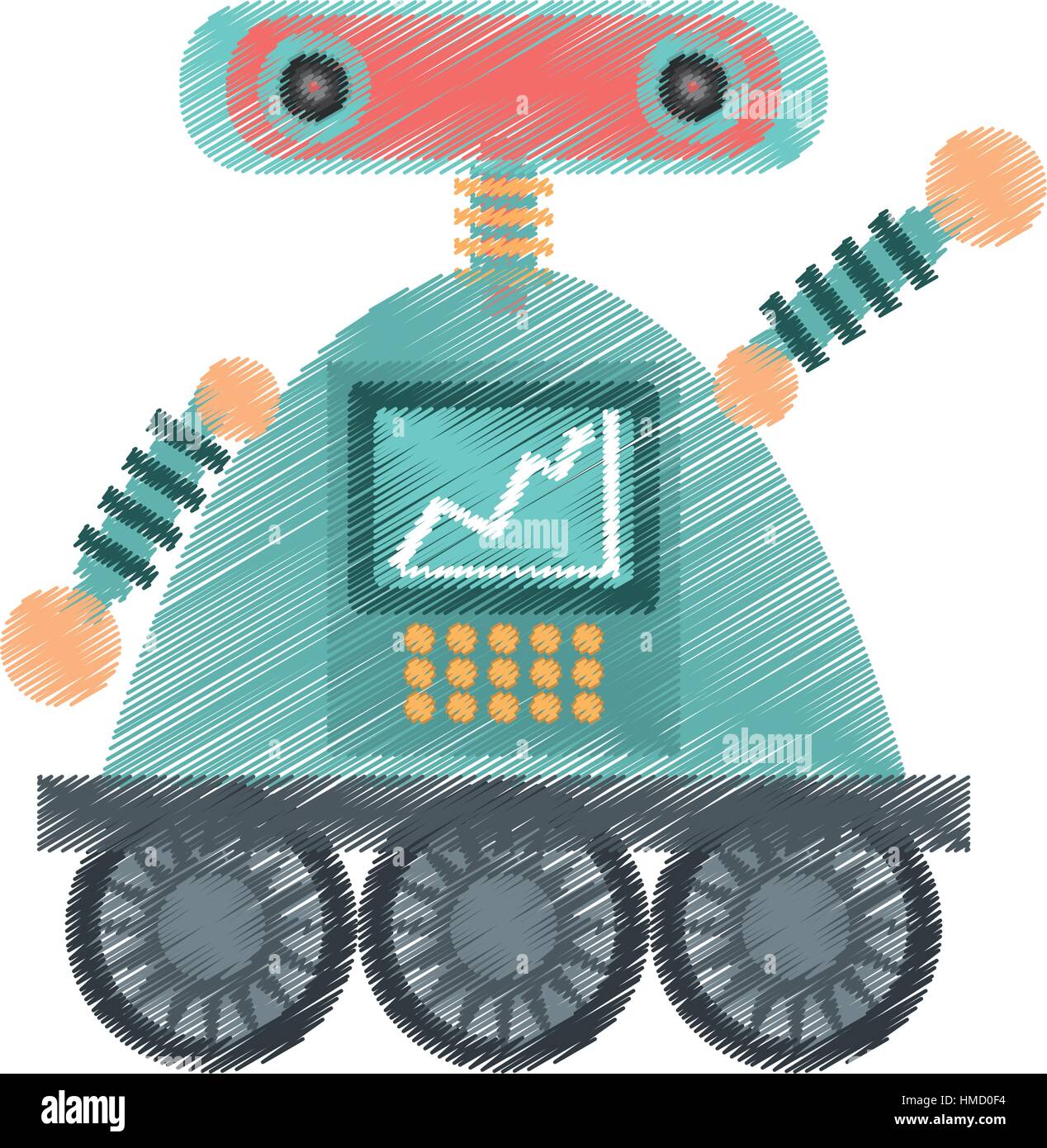 drawing robot android automation icon vector illustration eps 10 Stock ...