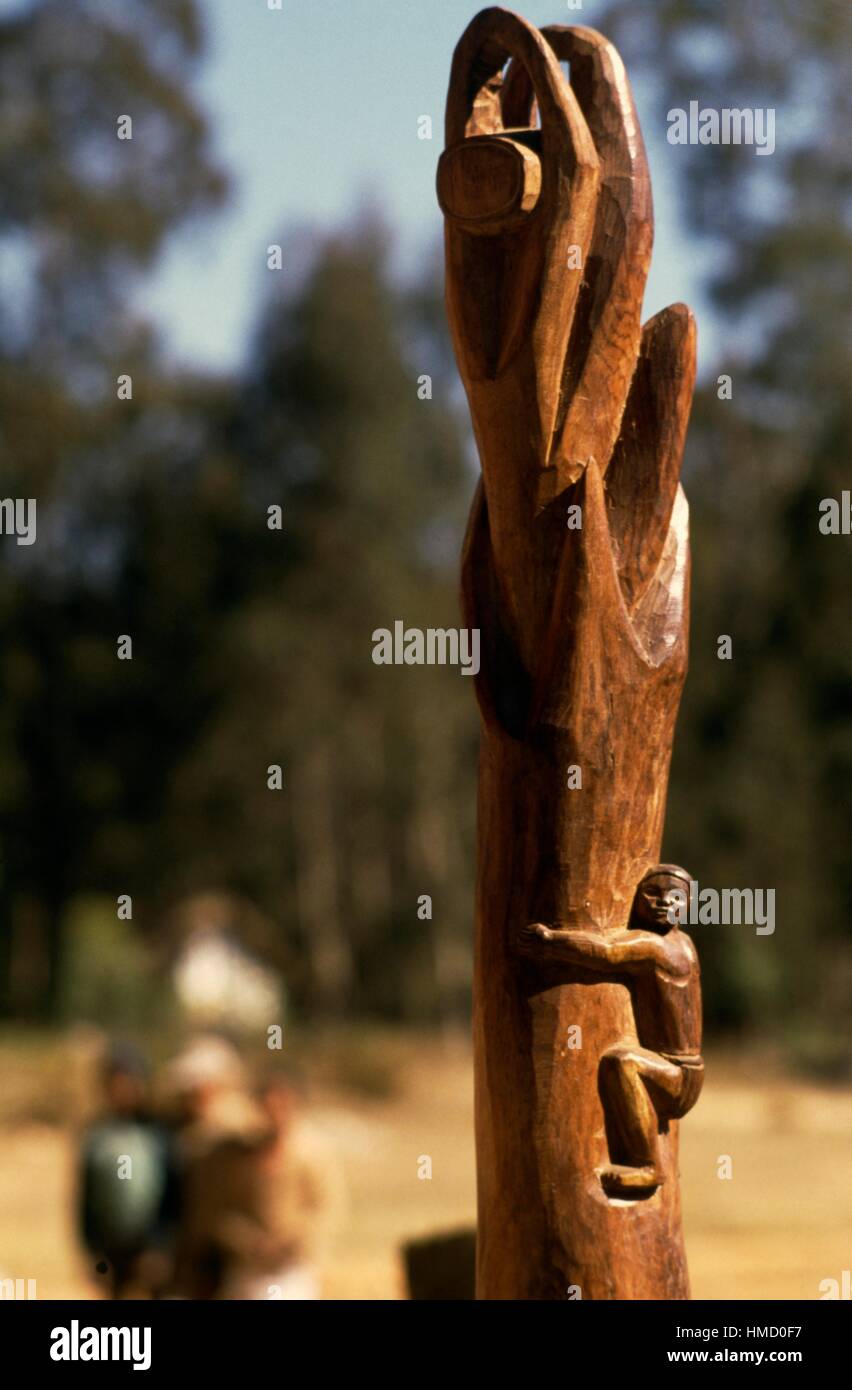 Handcrafted, carved wooden sculpture, Madagascar Stock Photo - Alamy