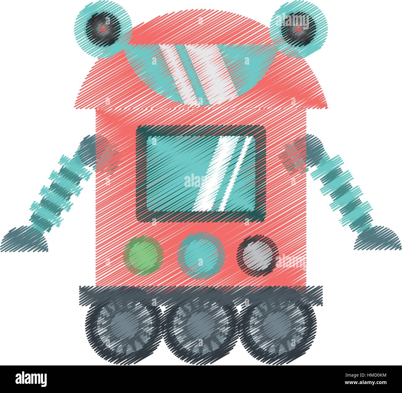 drawing robot cyborg machine futuristic vector illustration eps 10 ...