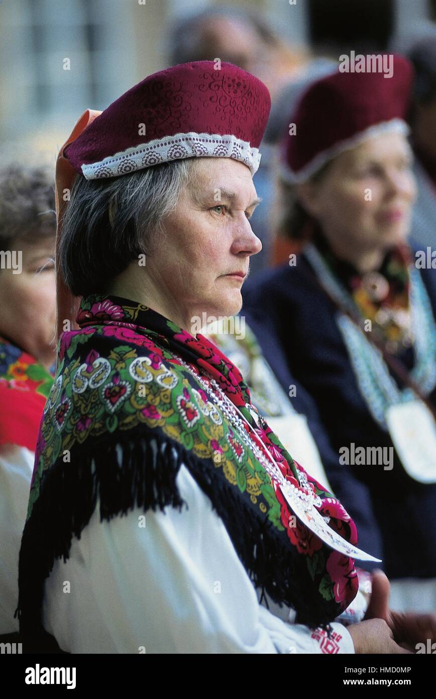Woman wearing traditional clothes, Estonia Stock Photo - Alamy