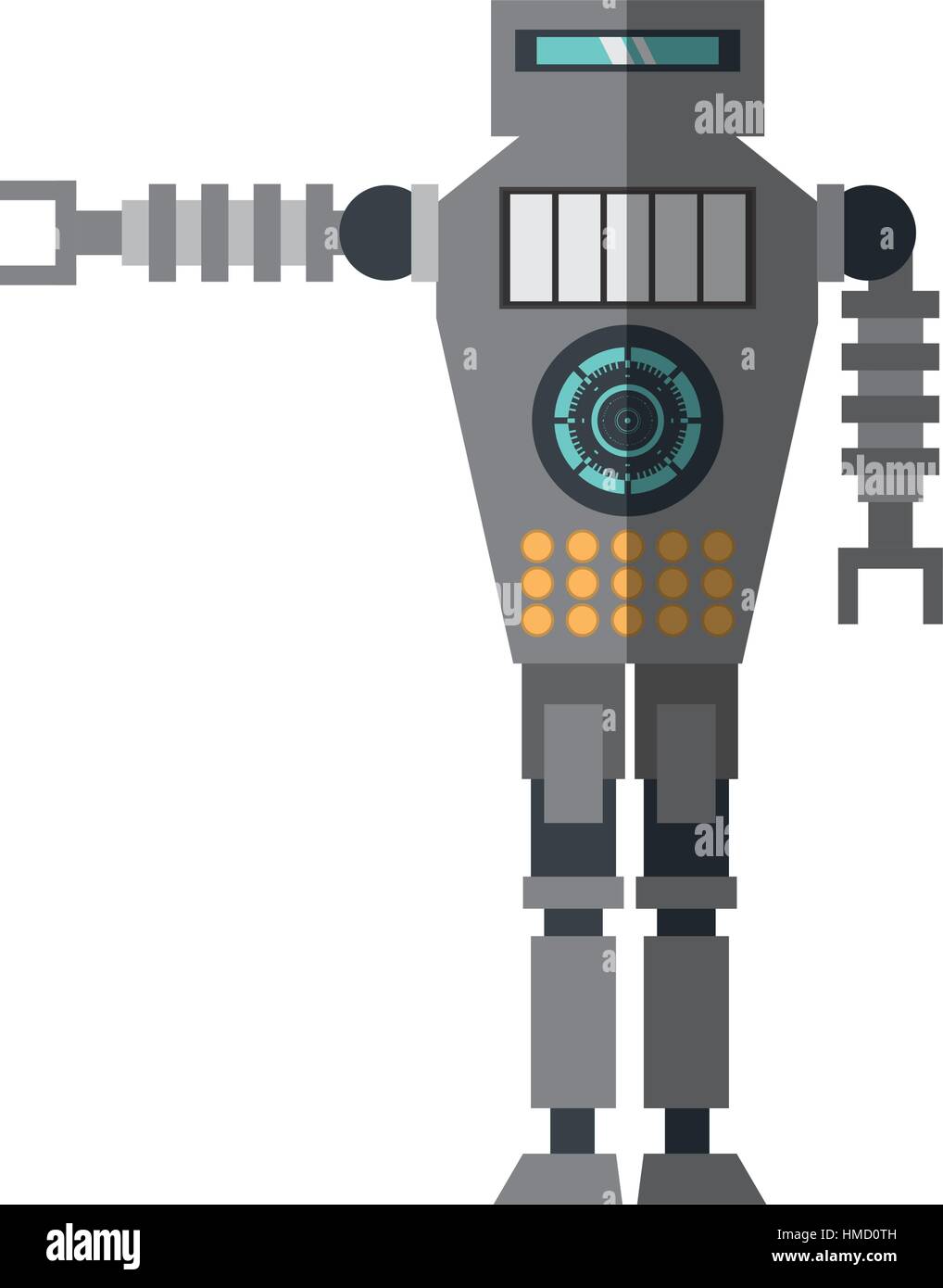 brown robot technology future artificial intelligence shadow vector ...