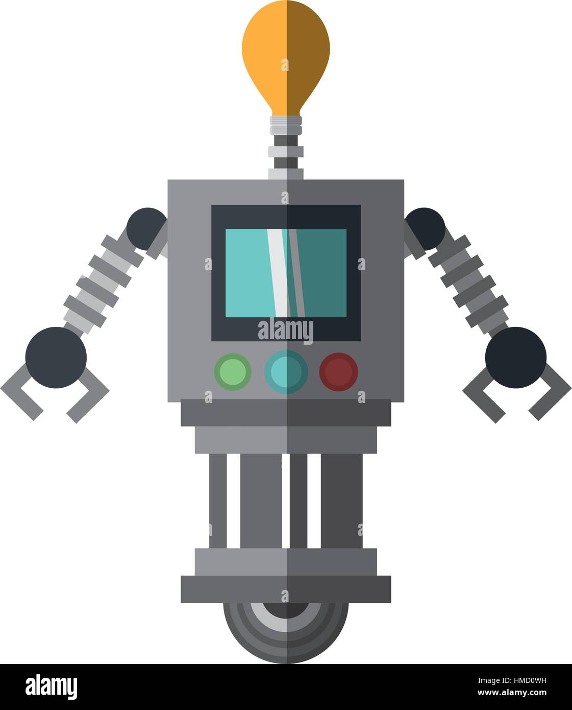 technology robot bulb light display shadow vector illustration eps 10 ...