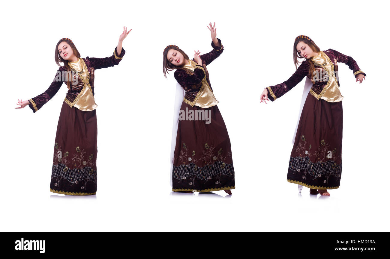 Young lady dancing traditional azeri dance Stock Photo - Alamy