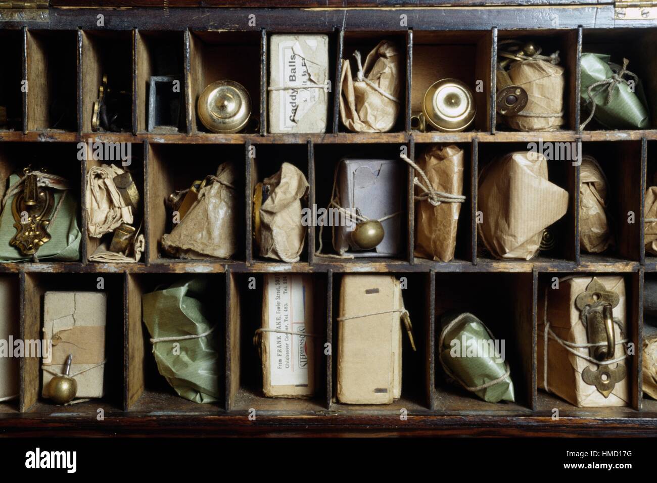 Packages in postage slots, Beamish Open Air Museum, County Durham ...