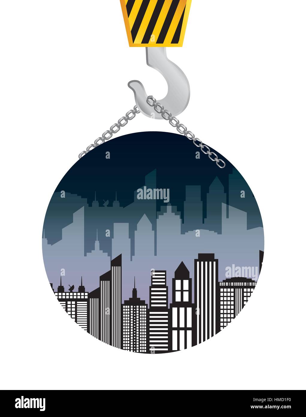 building construction crane hanging badge vector illustration eps 10 ...