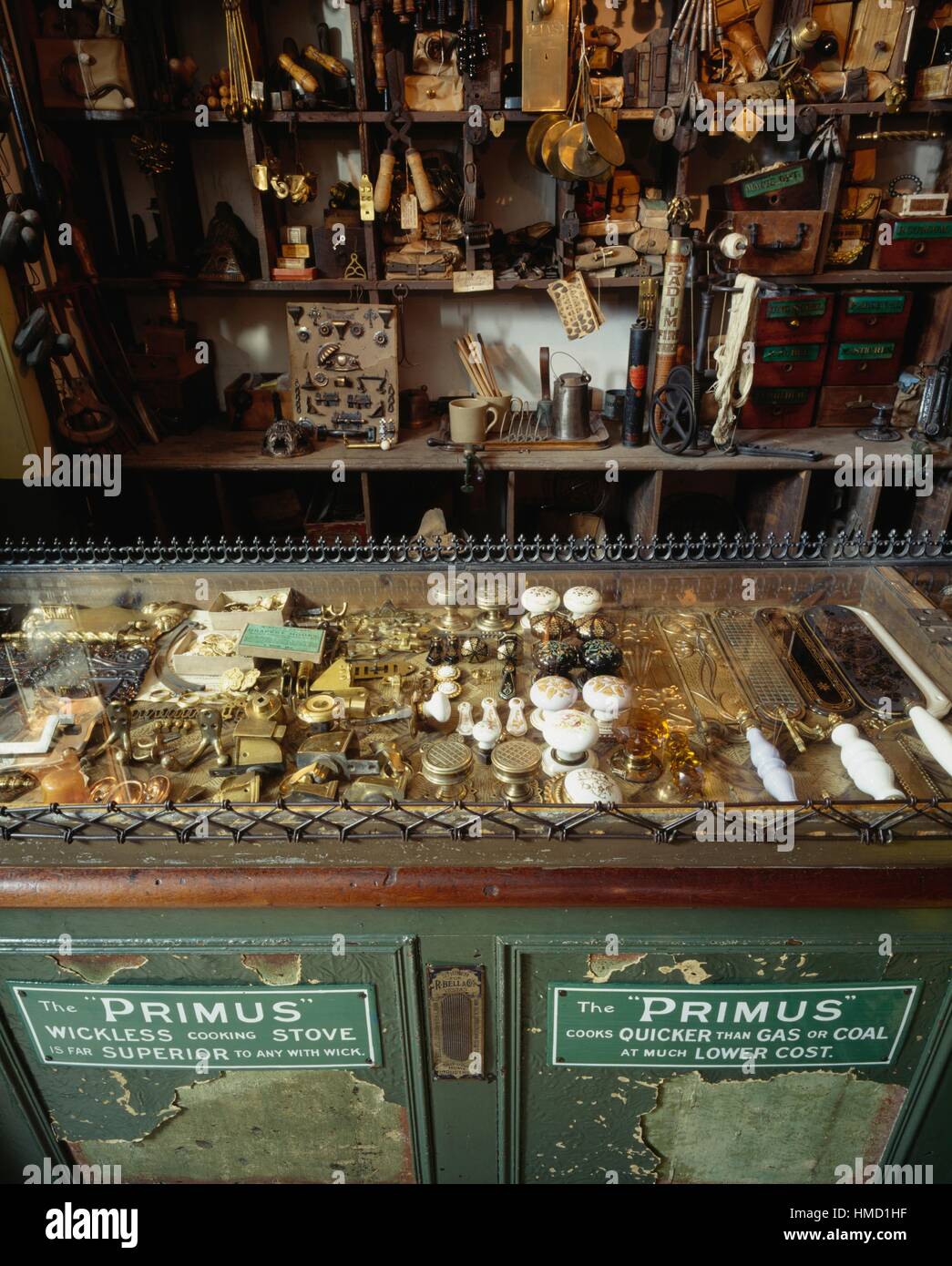 Hardware shop counter, York Castle Museum, York, North Yorkshire ...