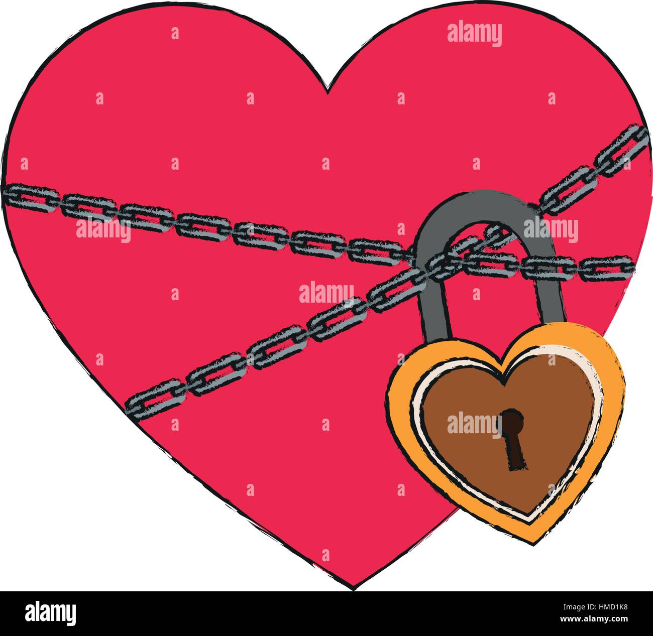heart with padlock Stock Vector Image & Art - Alamy