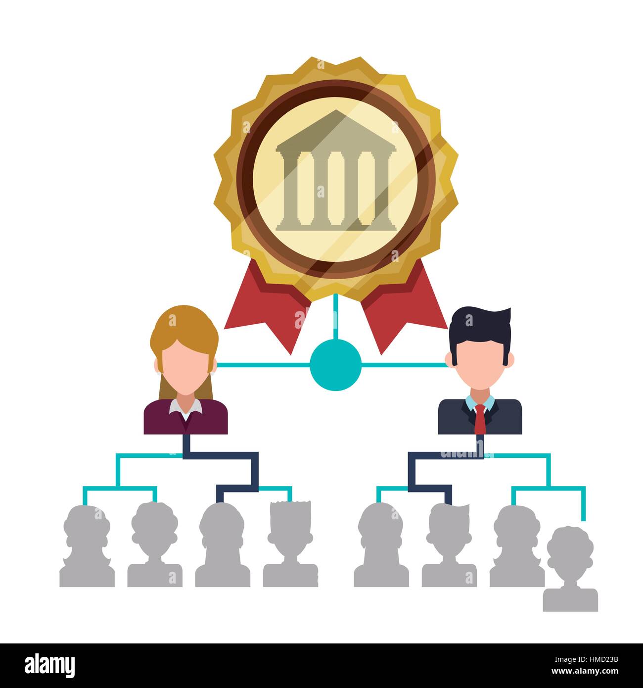 bank staff structure management organization vector illustration eps 10 ...
