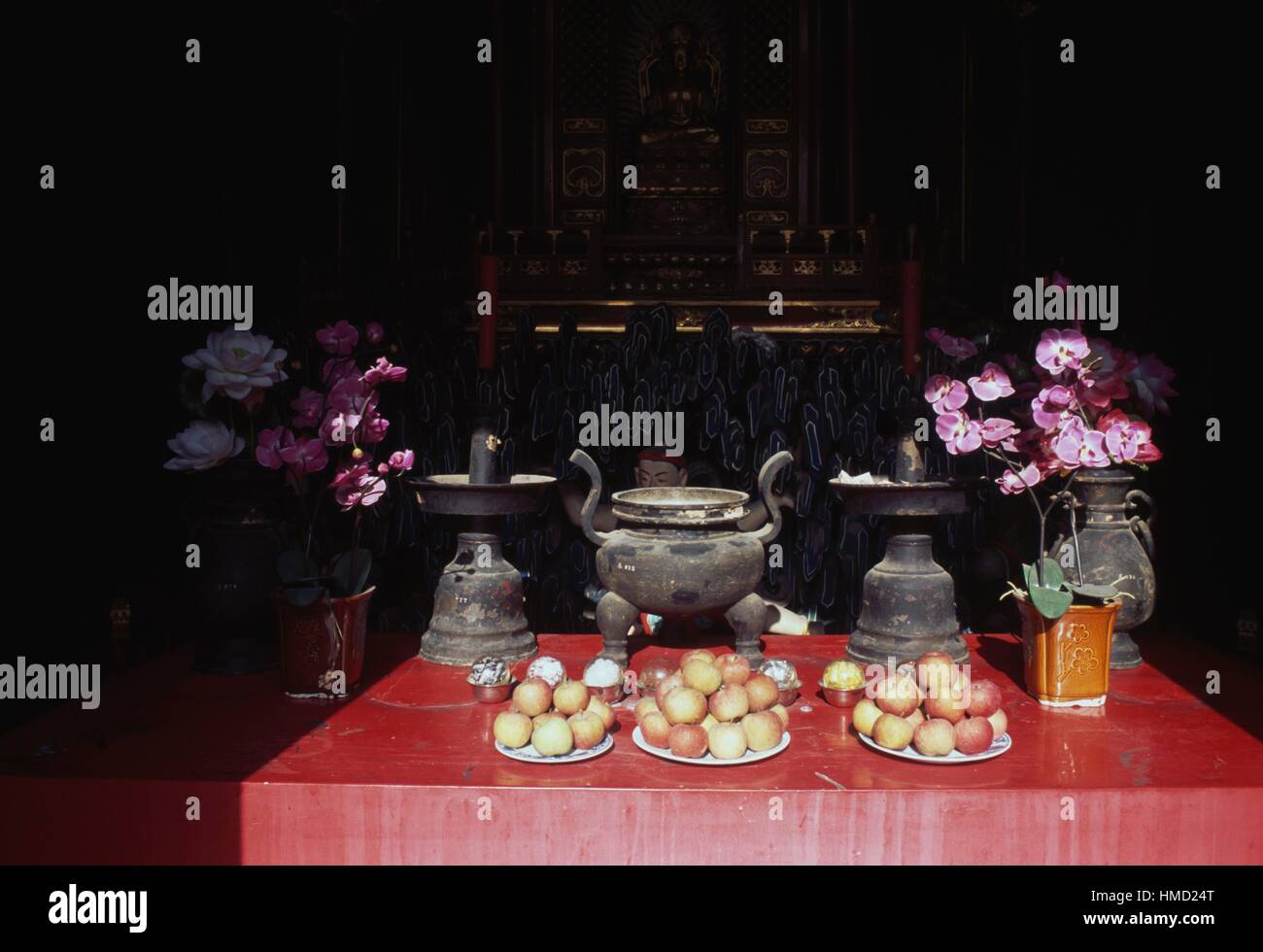 Table with offerings, Lama Temple (Yonghe Temple), 1694-1744, Beijing ...
