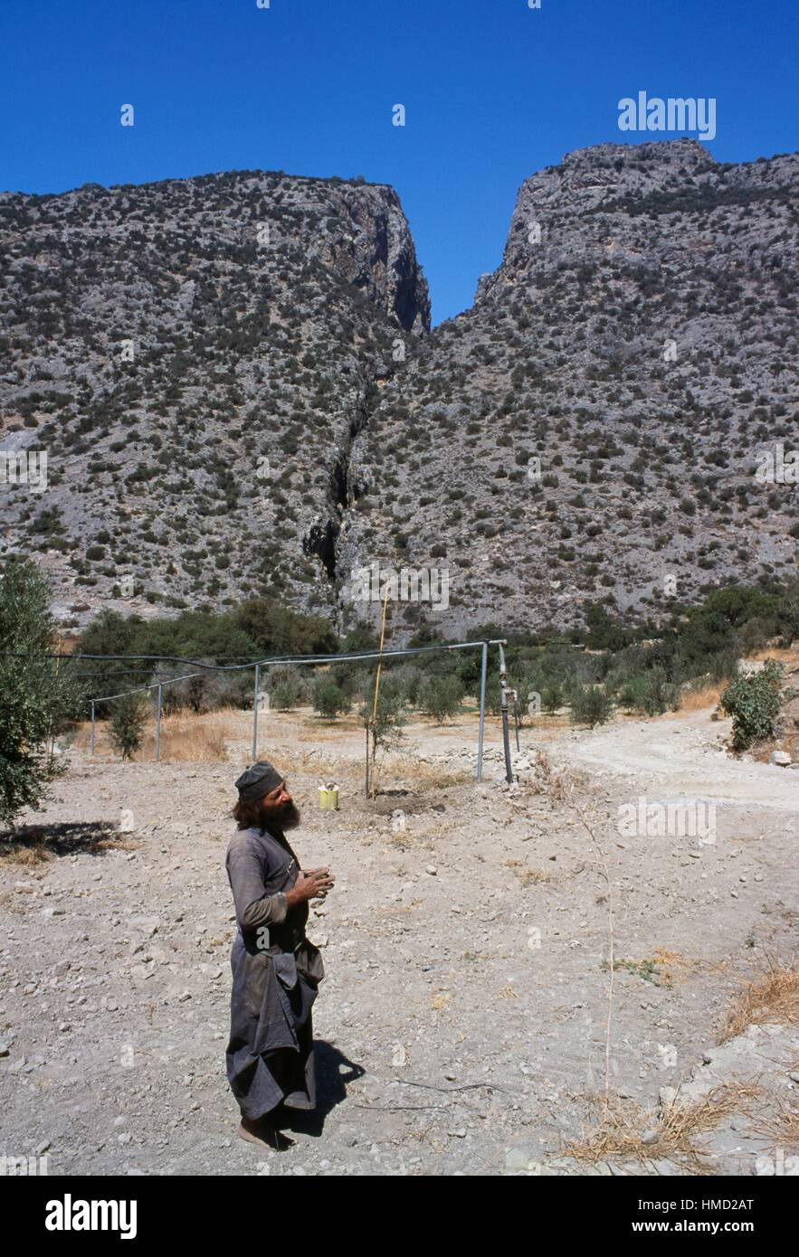 A monk in Arvi, Crete, Greece Stock Photo - Alamy