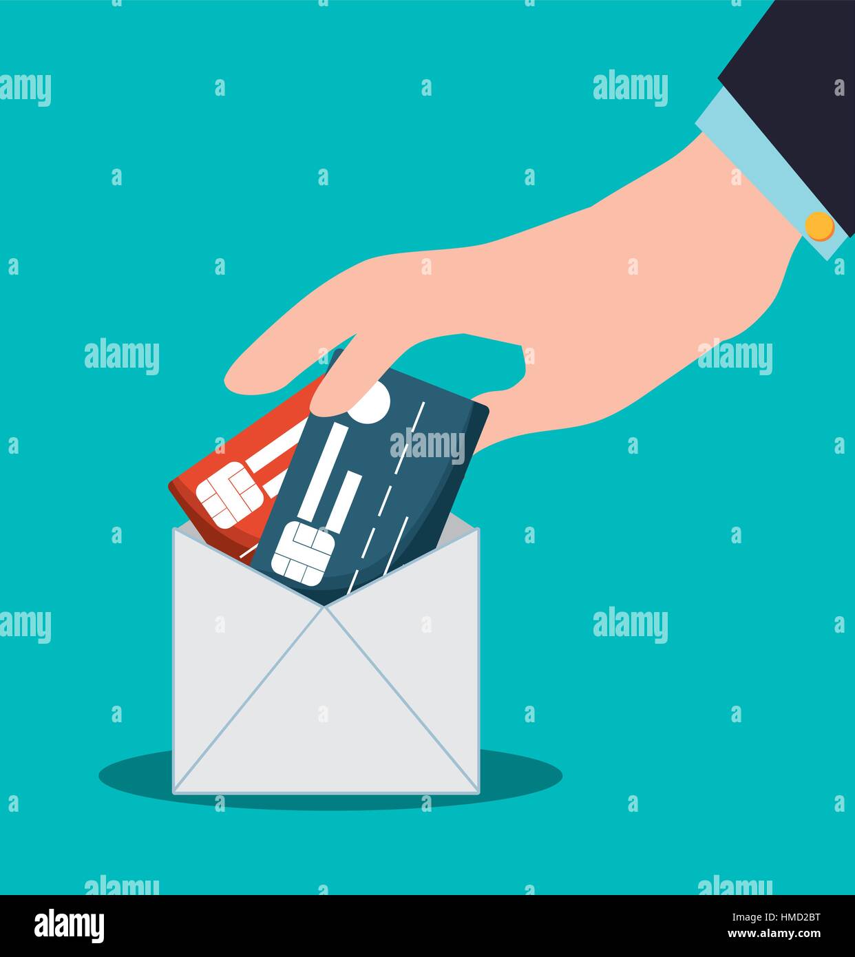 hand holding credit cards bank envelope vector illustration eps 10 ...