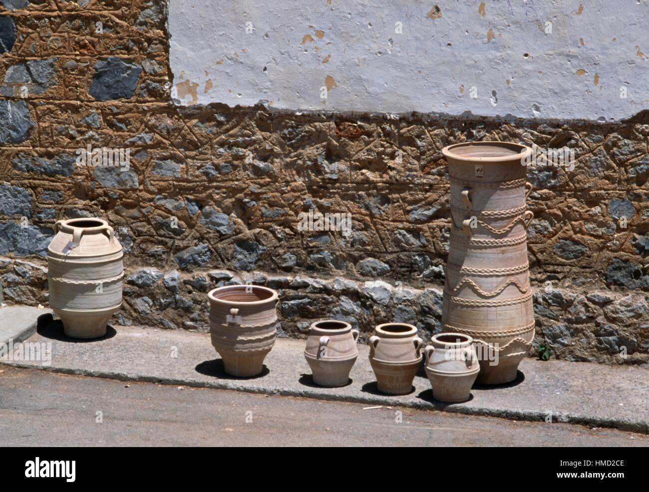 Decorated terracotta stoneware, Trapsano, Heraklion, Crete, Greece ...