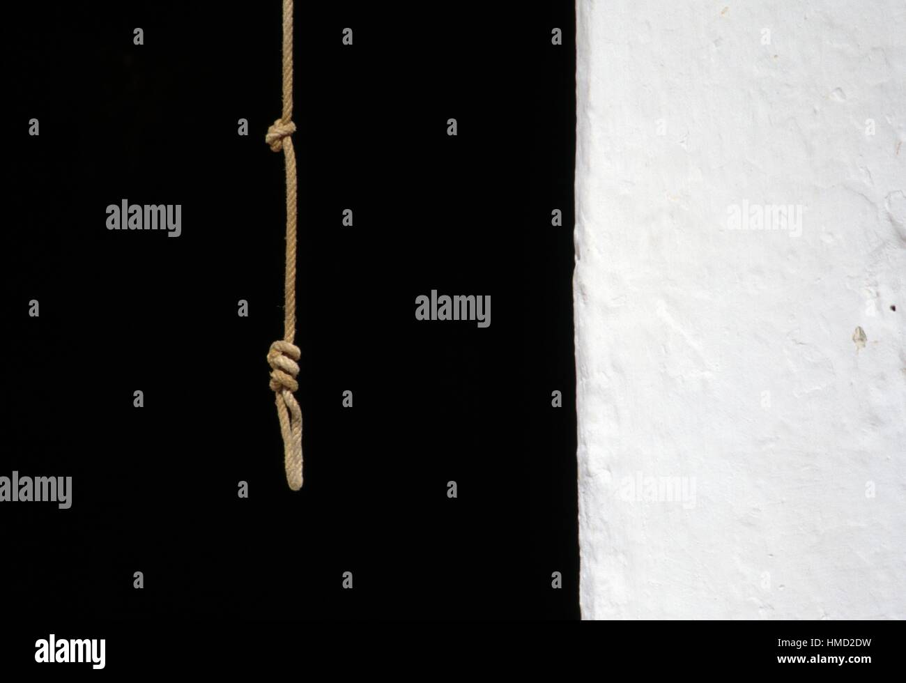 Jute rope with noose, Preveli, Crete, Greece Stock Photo - Alamy