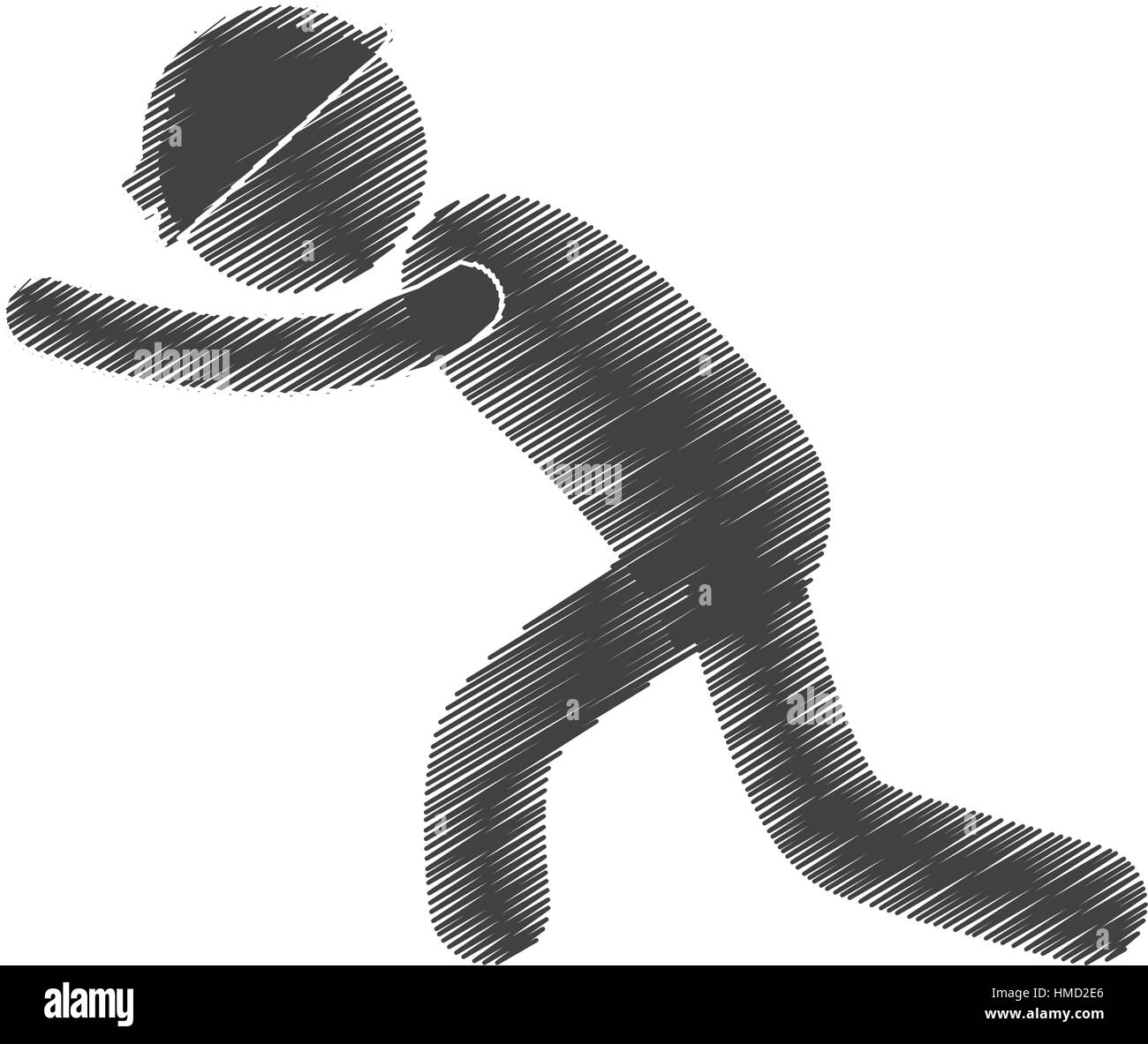 drawing mining worker helmet push figure pictogram vector illustration ...