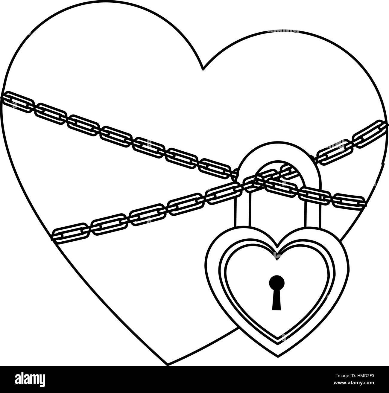 heart with padlock Stock Vector Image & Art - Alamy