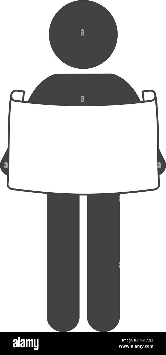 man reading print paper figure pictogram vector illustration eps 10 ...