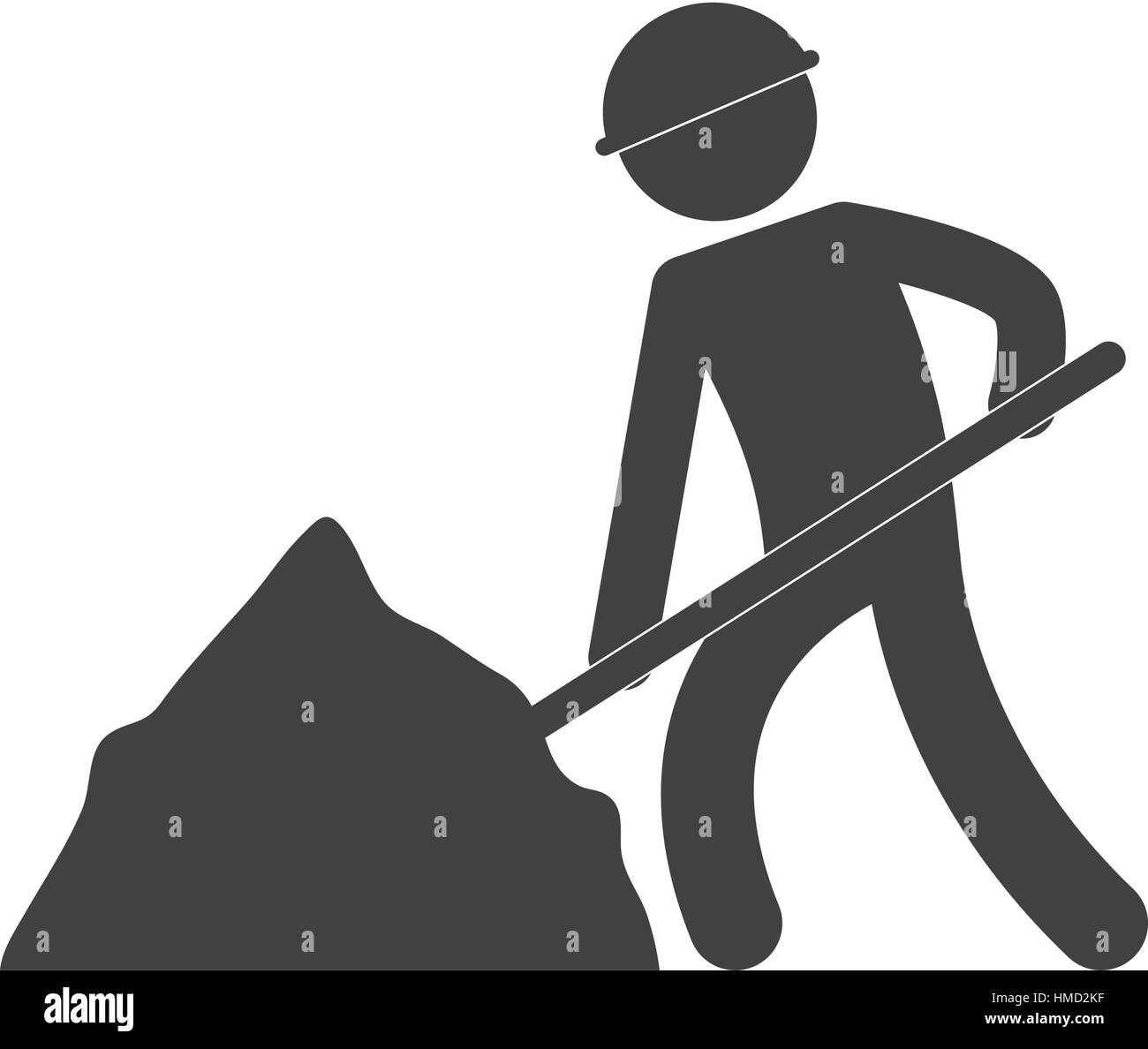 worker labor mine shovel figure pictogram vector illustration eps 10 ...