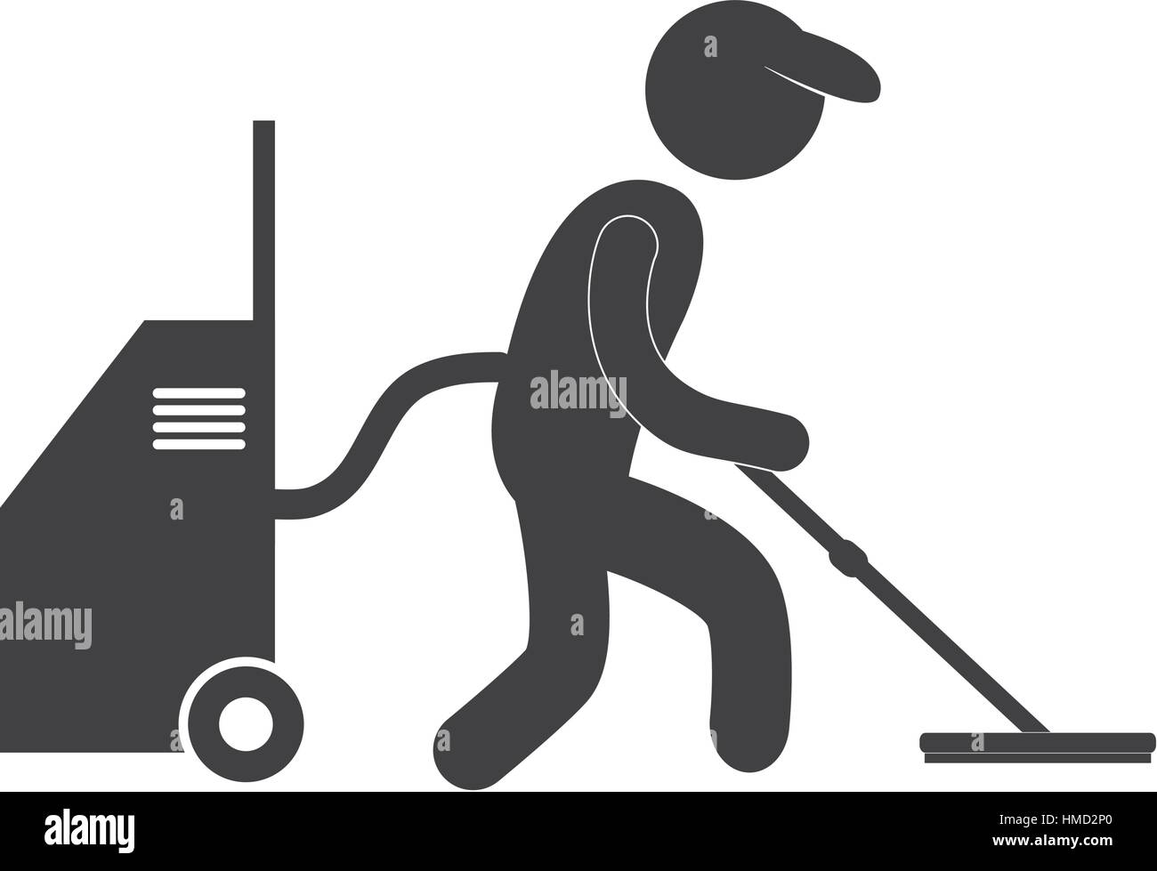 man user professional vaccum cleaning figure pictogram vector ...