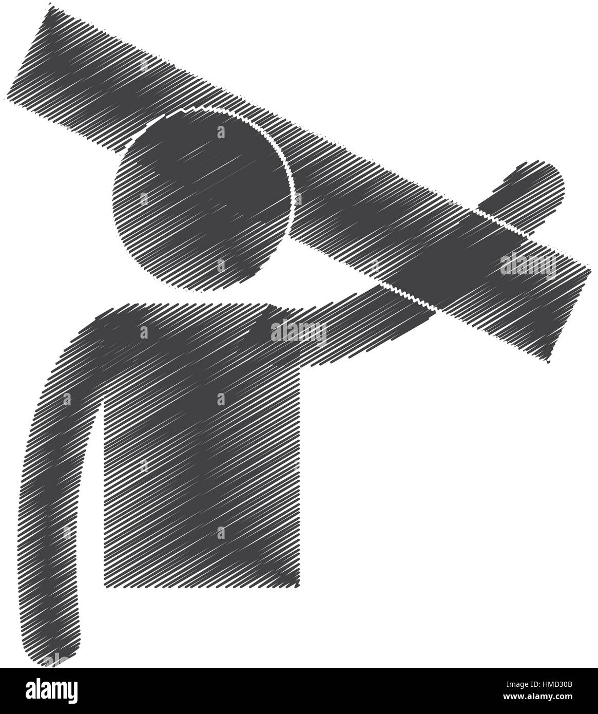 drawing man carrying tool work figure pictogram vector illustration eps ...