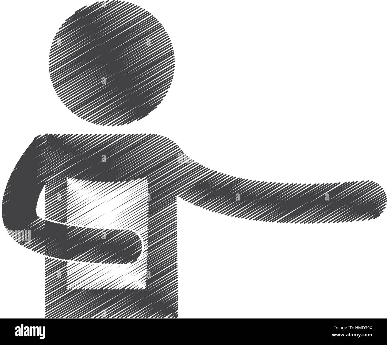 drawing man holding document figure pictogram vector illustration eps ...