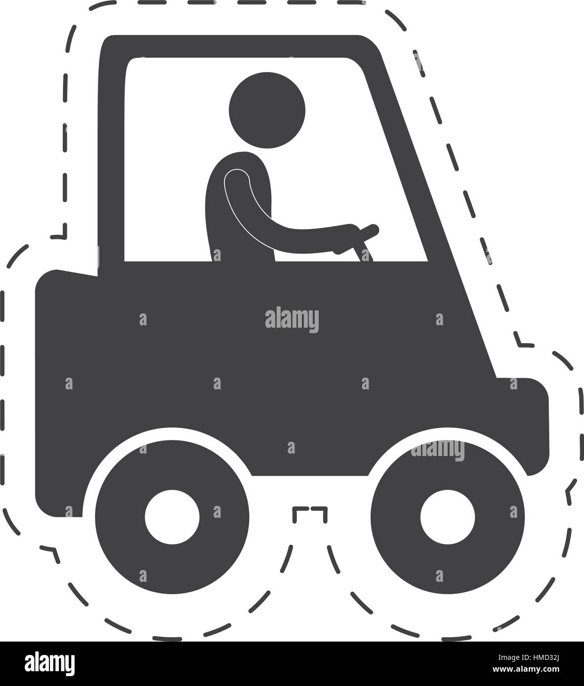man worker drive truck transport figure pictogram vector illustration ...