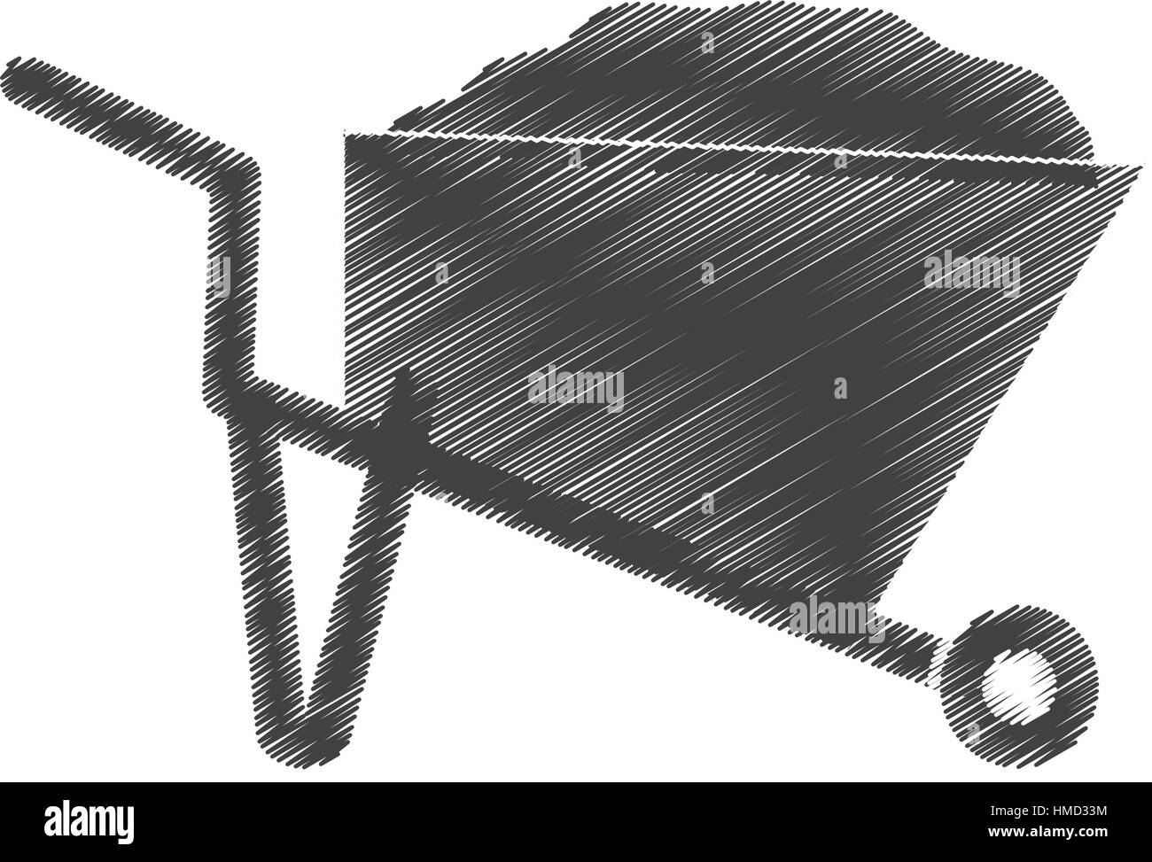 drawing wheelbarrow mine equipment figure pictogram vector illustration ...