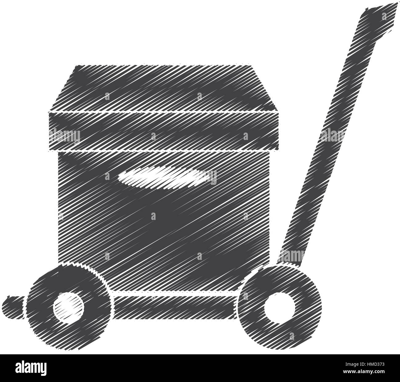 drawing trolley cardboard box delivery concept pictogram vector ...