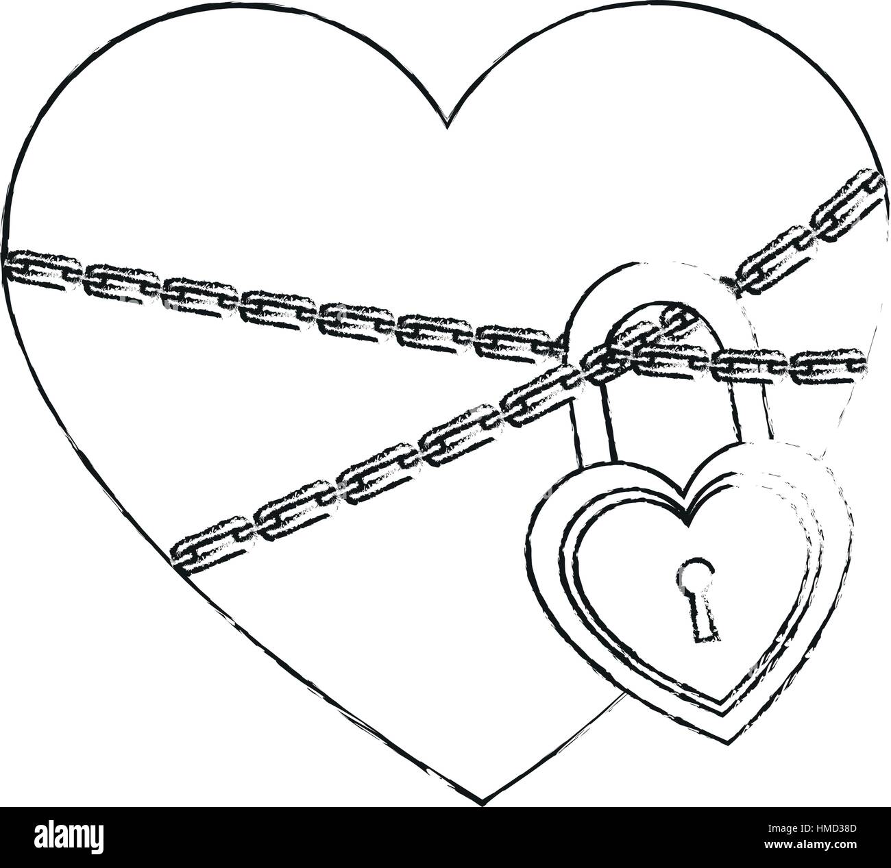 heart with padlock Stock Vector Image & Art - Alamy