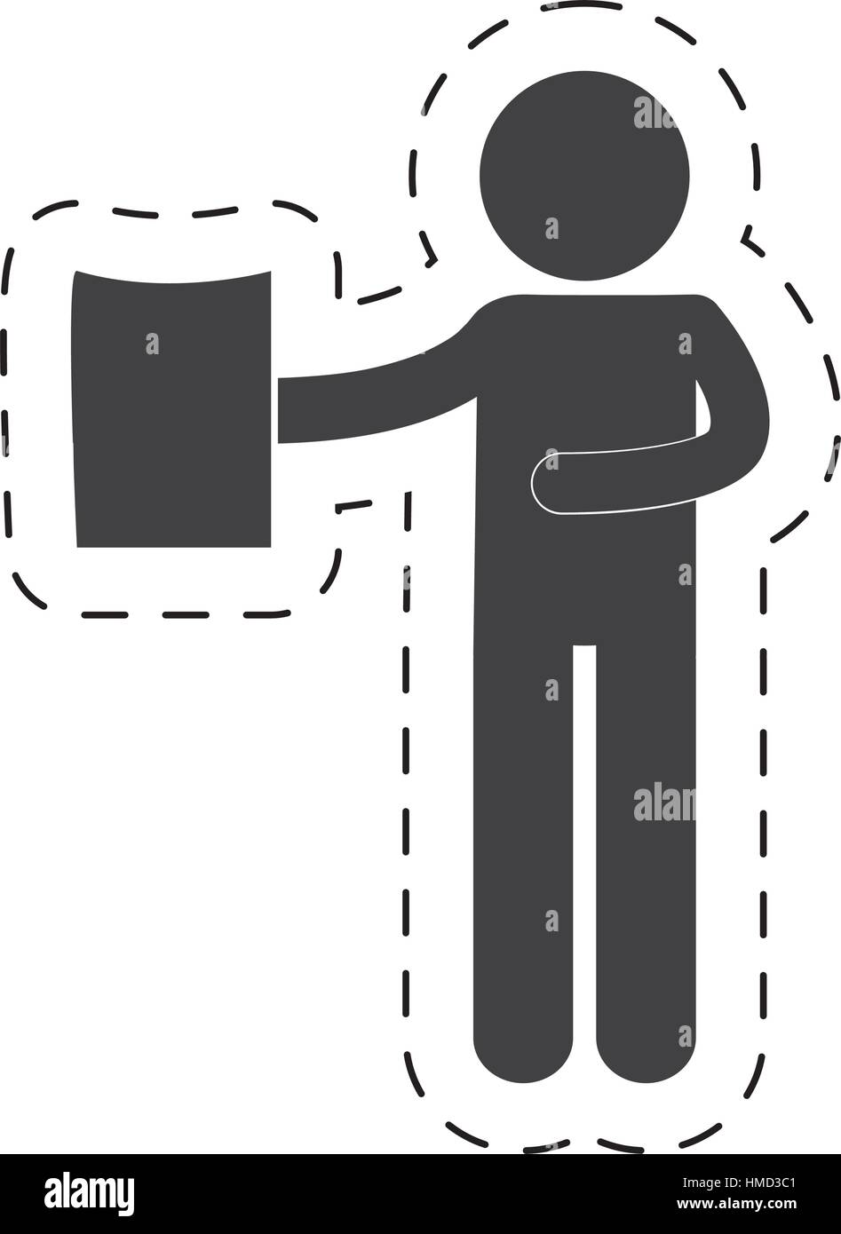 man holding document figure pictogram vector illustration eps 10 Stock ...