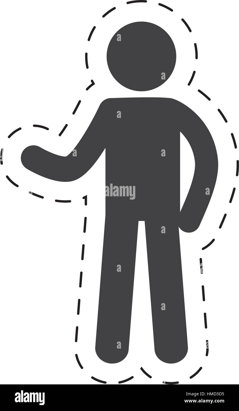 worker man standing figure pictogram vector illustration eps 10 Stock ...
