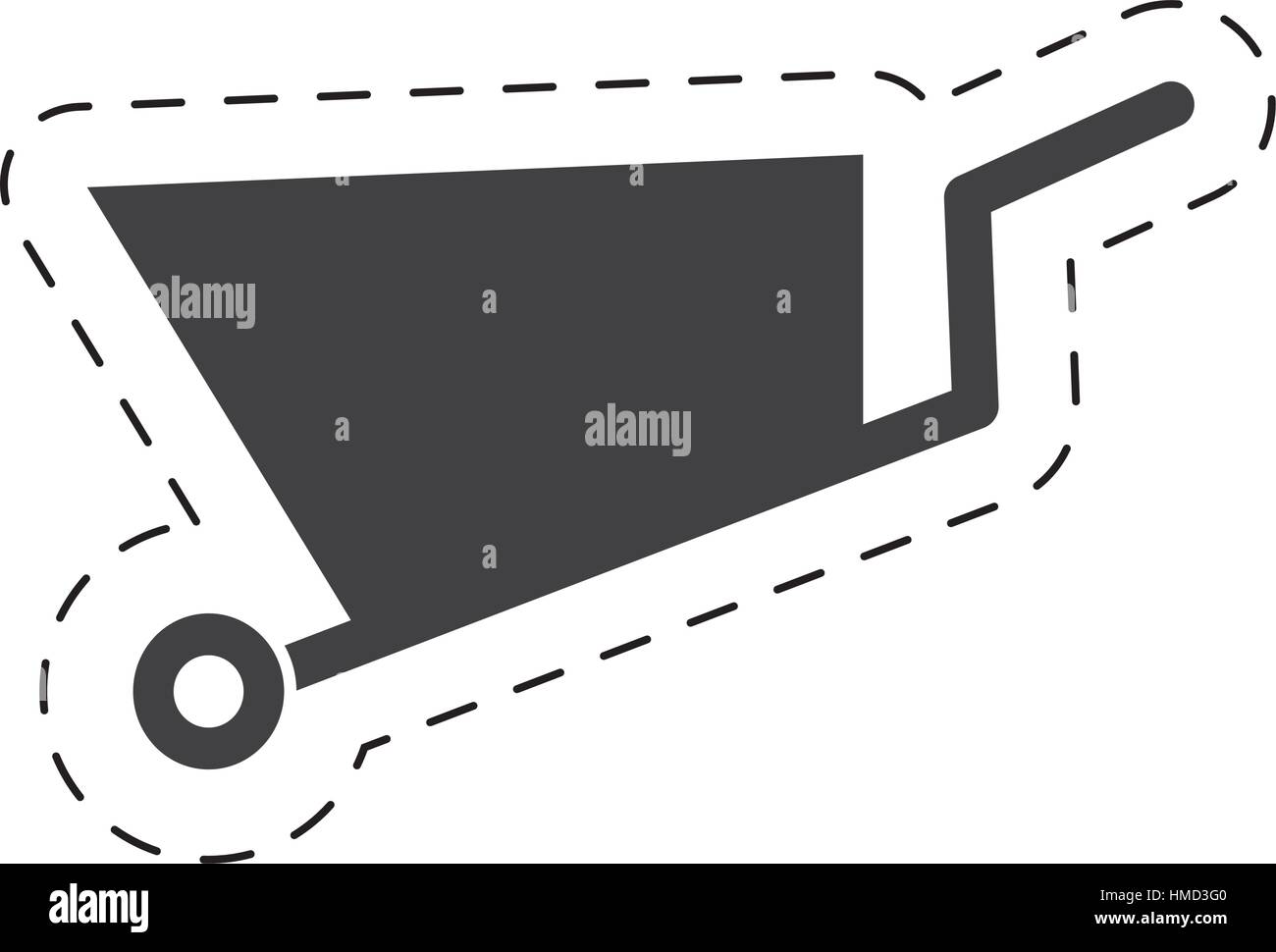 wheelbarrow mine equipment pictogram cut line vector illustration eps ...