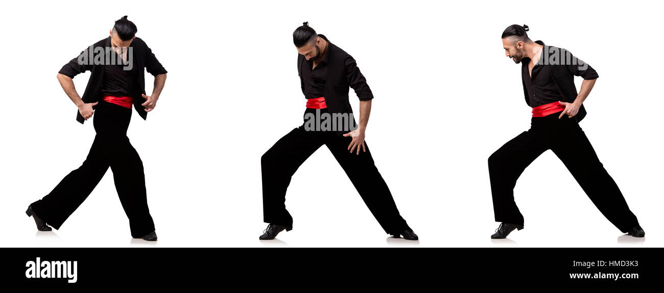 Spanish dancer in various poses on white Stock Photo - Alamy