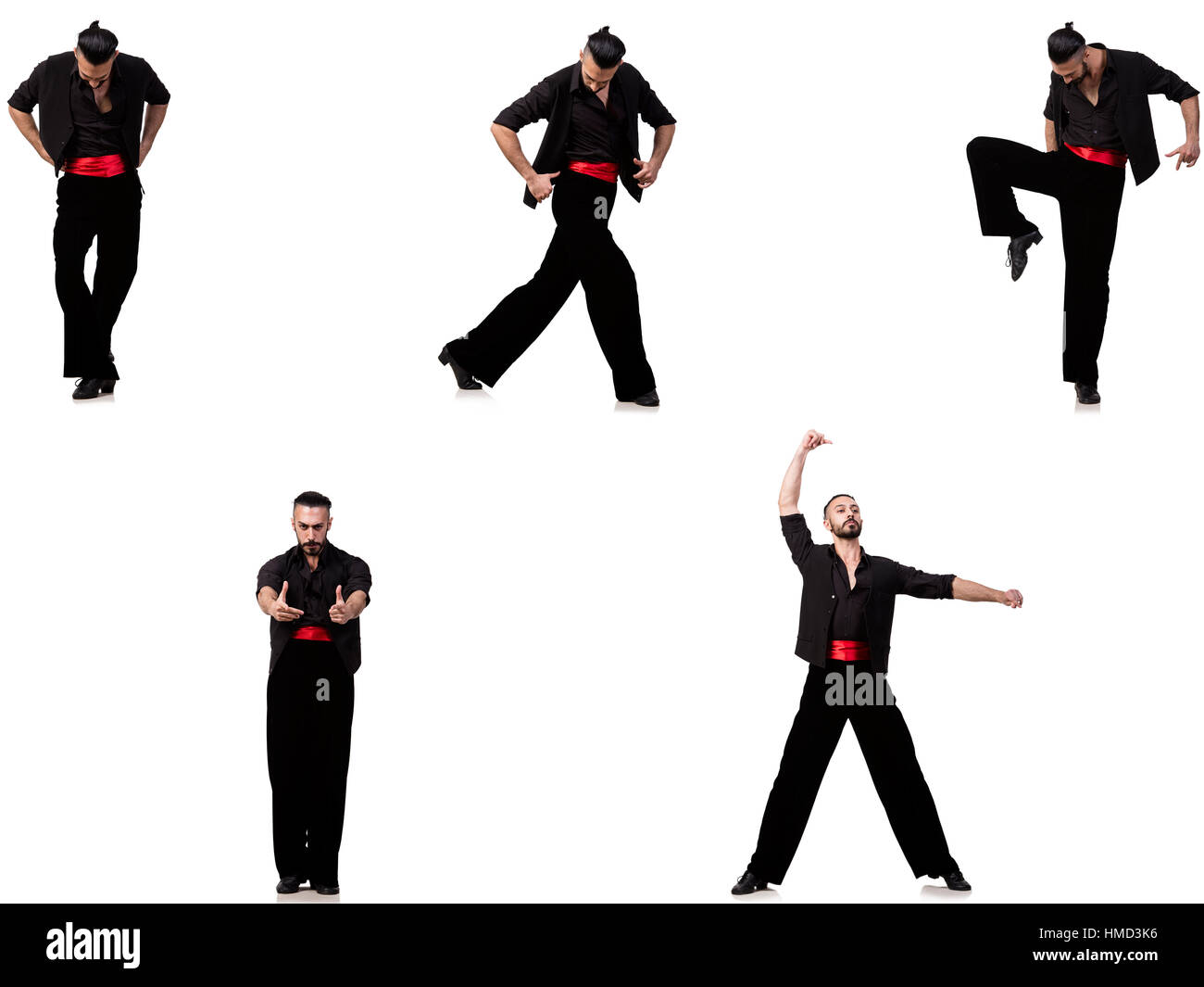 Spanish dancer in various poses on white Stock Photo - Alamy