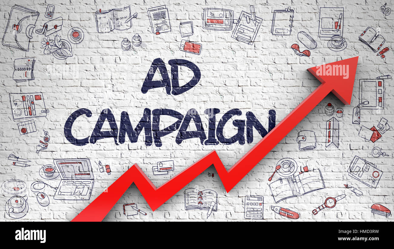 Ad Campaign - Business Concept. Inscription on the Brick Wall with ...