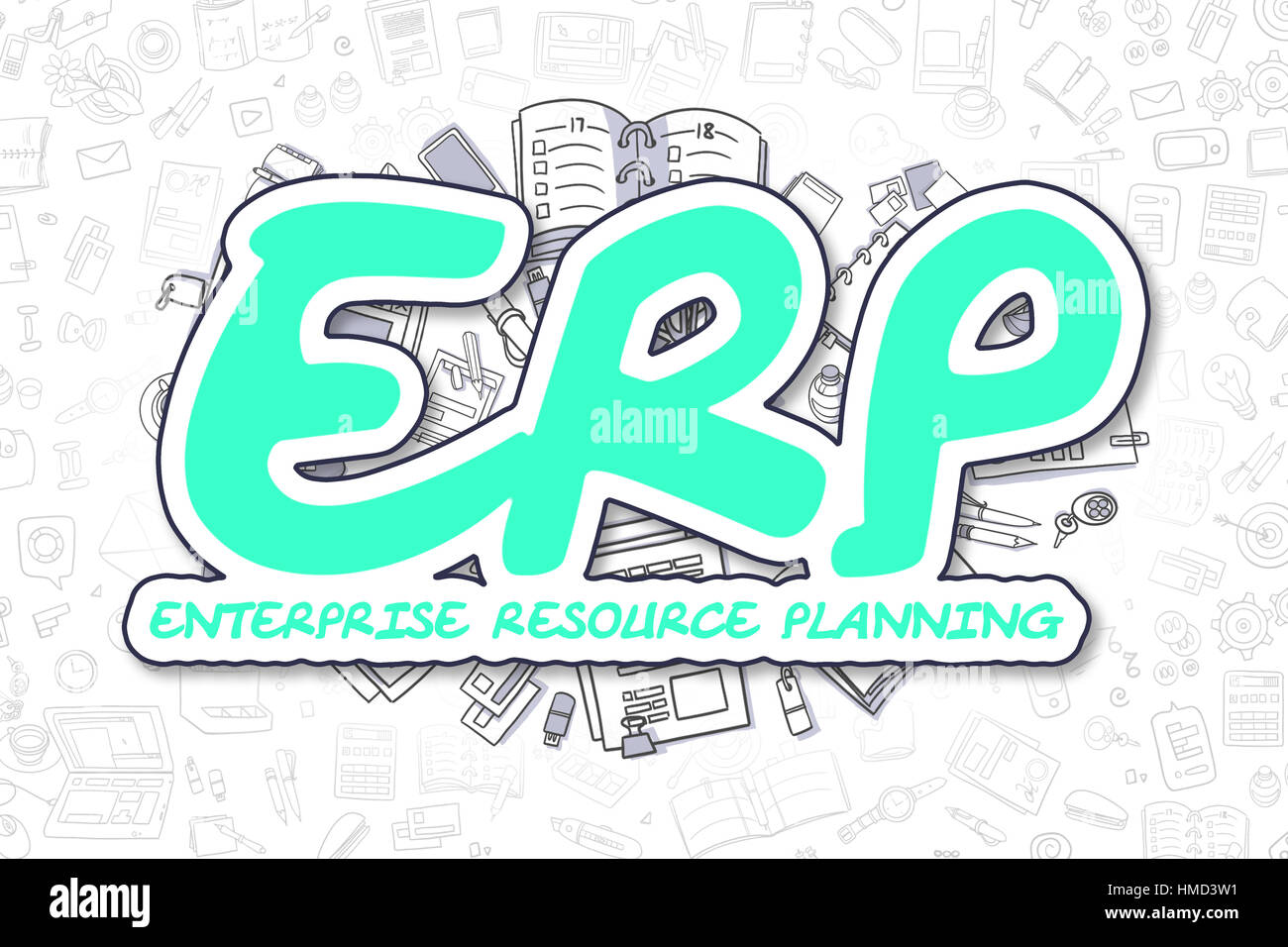 Green Word - ERP - Enterprise Resource Planning. Business Concept with ...