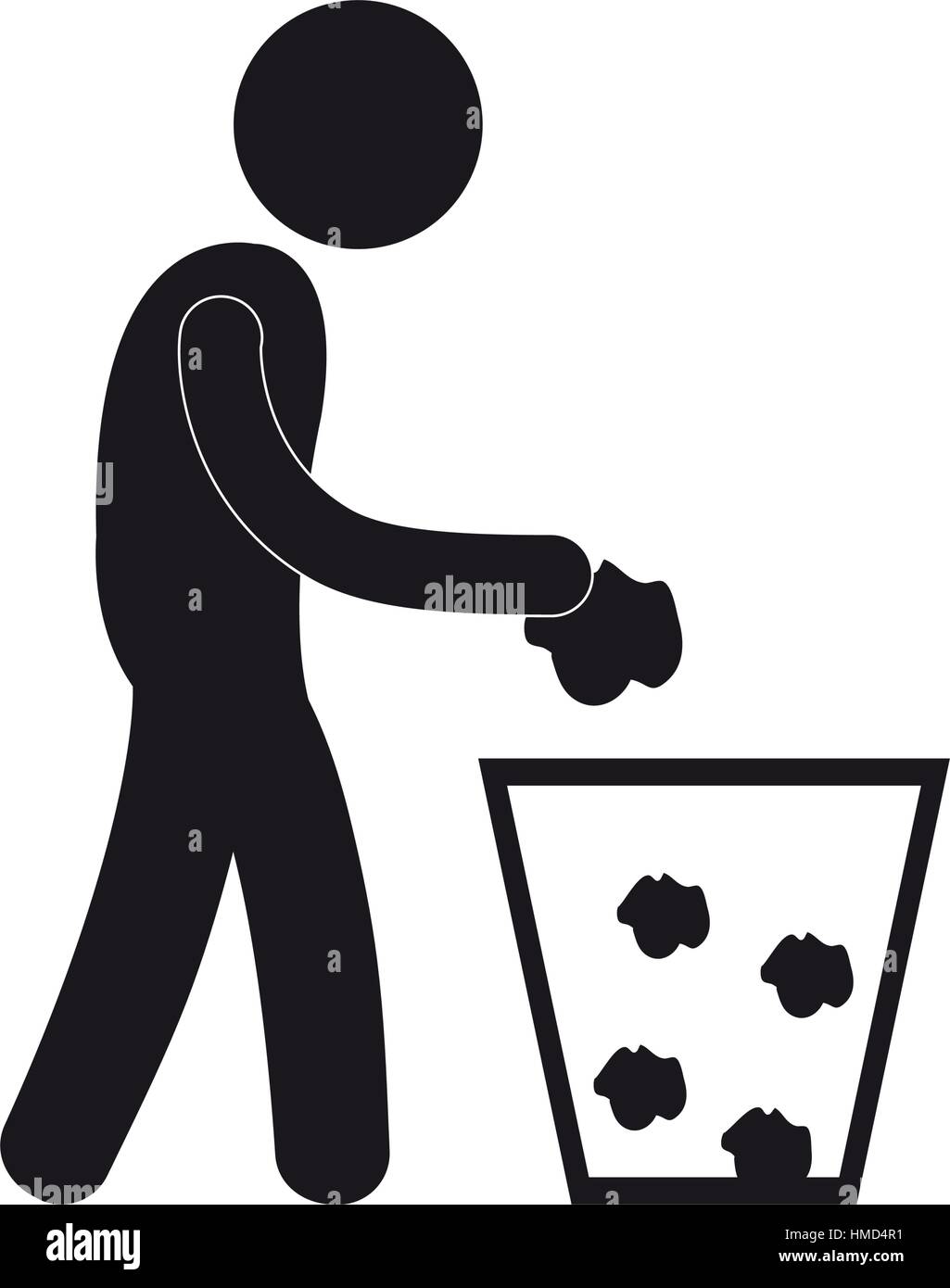 man throwing trash can pictogram Stock Vector Image & Art - Alamy