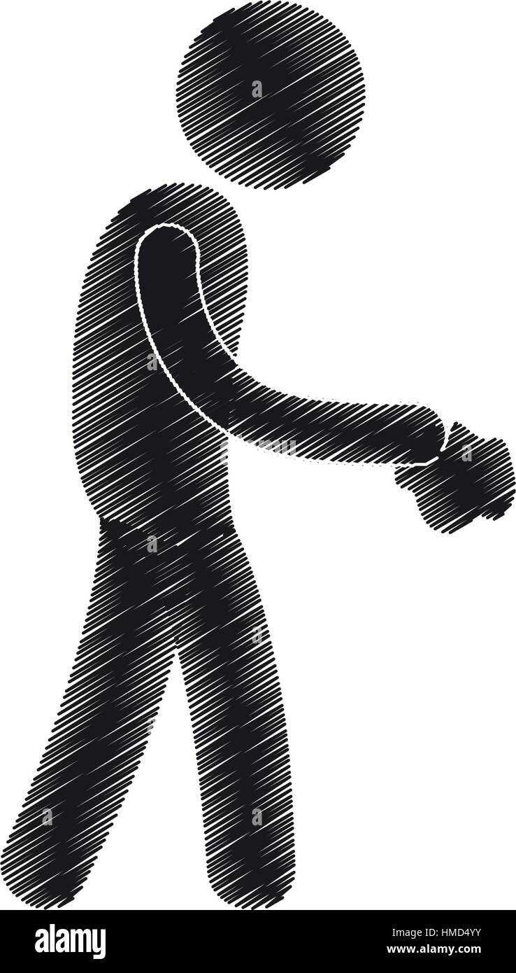 man throwing paper draw pictogram Stock Vector Image & Art - Alamy