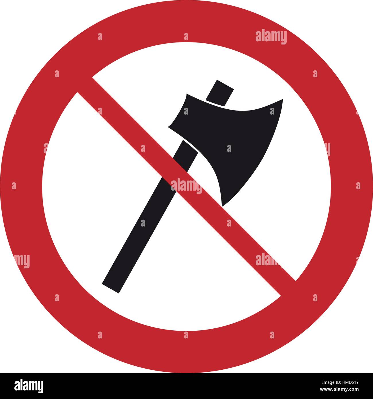 prohibited axe wooden tool weapon sign road Stock Vector Image & Art ...