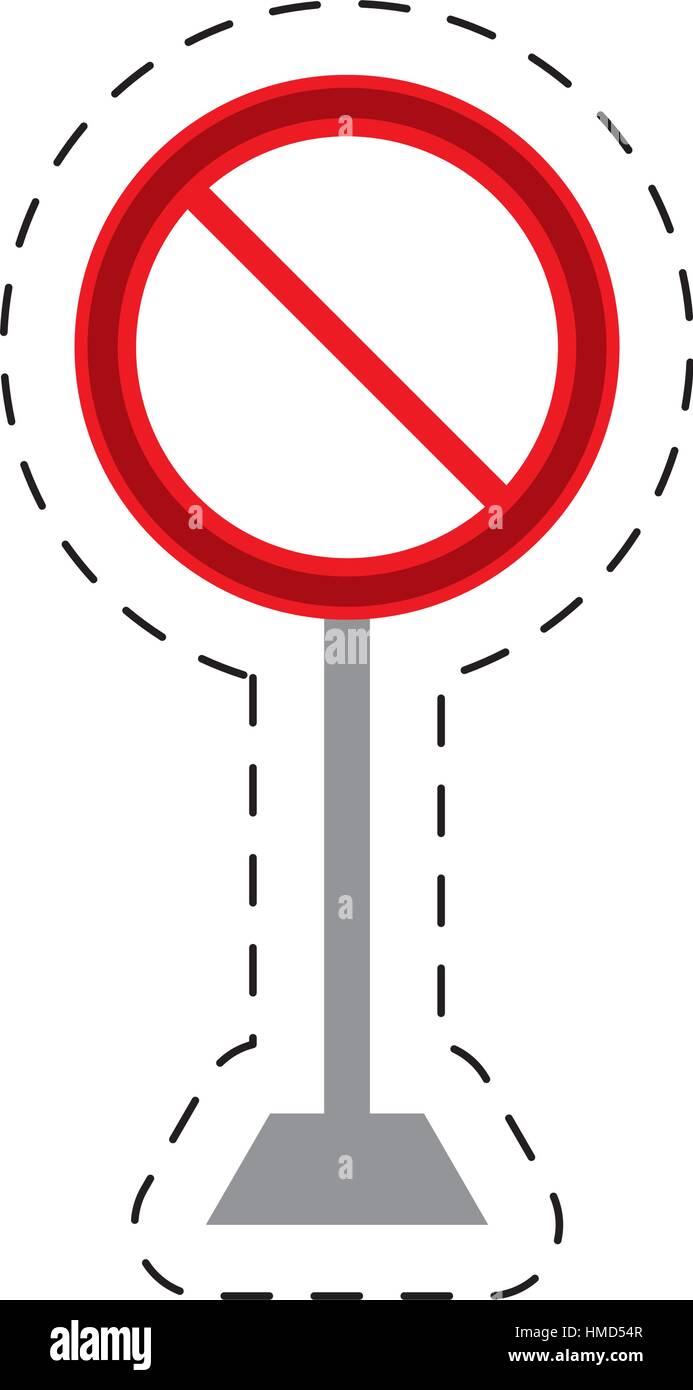 traffic prohibited sign road pole Stock Vector Image & Art - Alamy