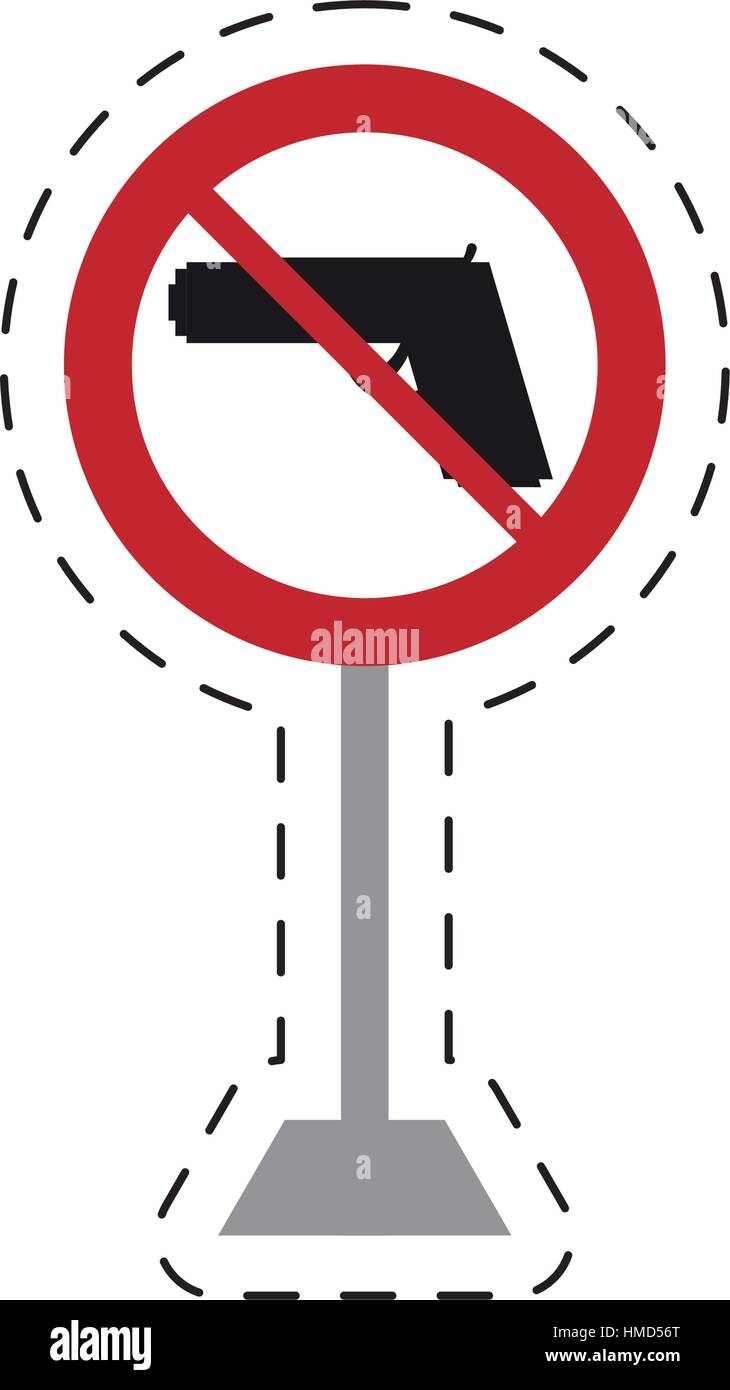 traffic prohibited road gun weapon danger Stock Vector Image & Art - Alamy