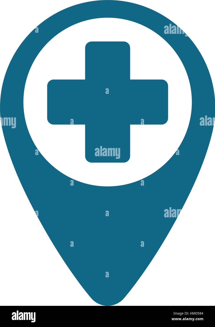 pointer map hospital cross location Stock Vector Image & Art - Alamy