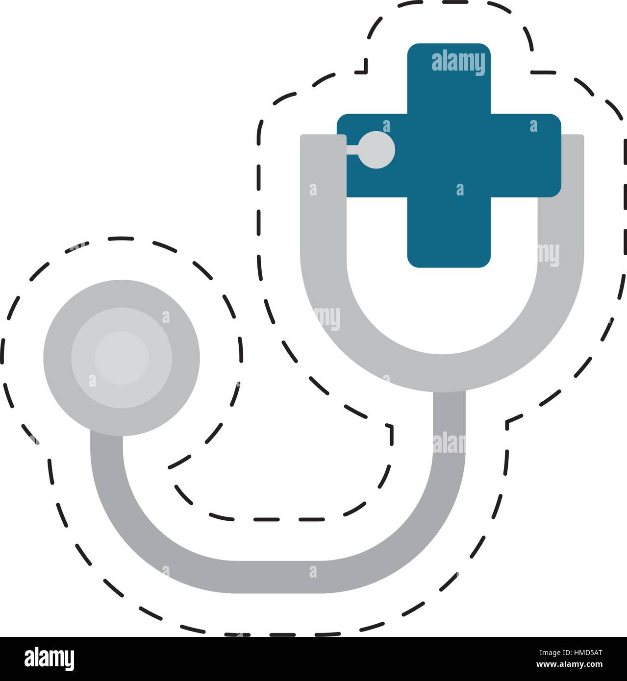 stethoscope instrument heart cross cut line Stock Vector Image & Art ...