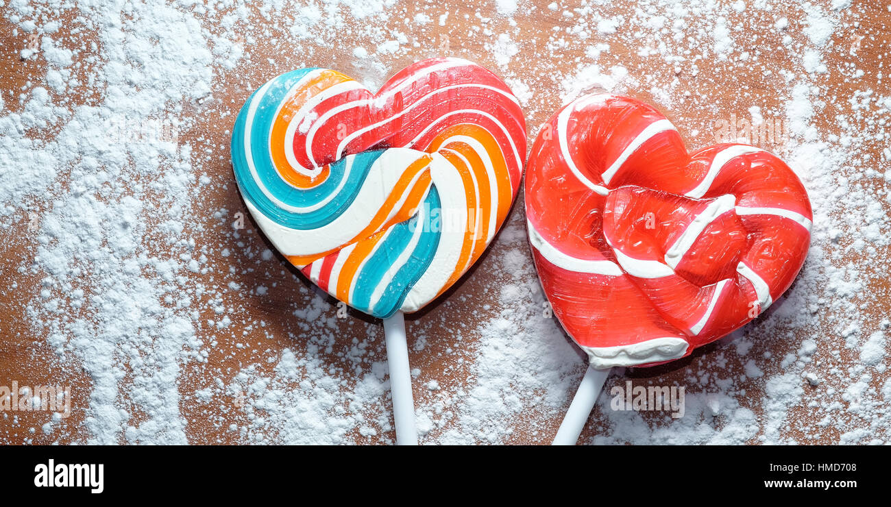 Heart-shaped candy in Valentine day Stock Photo - Alamy
