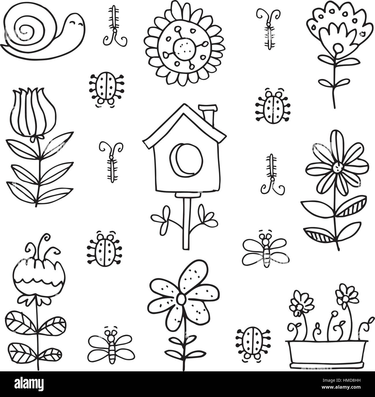 Doodle of spring flower leaf Stock Vector Image & Art - Alamy
